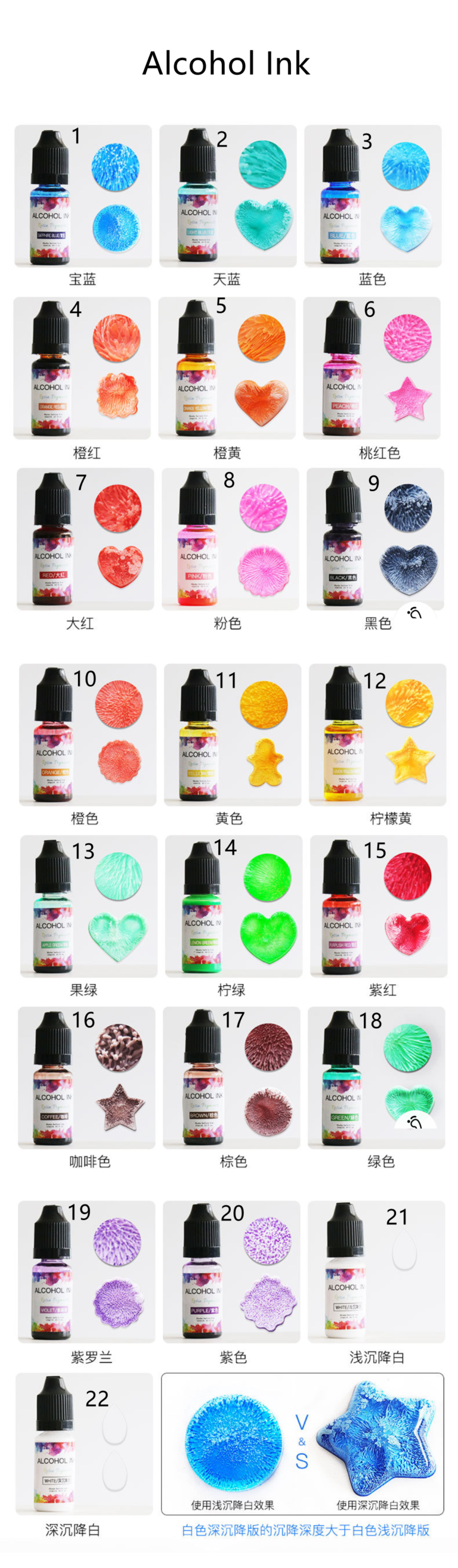 Alcohol Ink Set Epoxy Resin Dye - Super Silicon