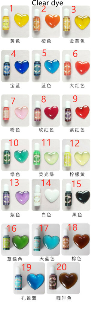 20 Colors Transparent Epoxy Resin Pigment - Super Silicon